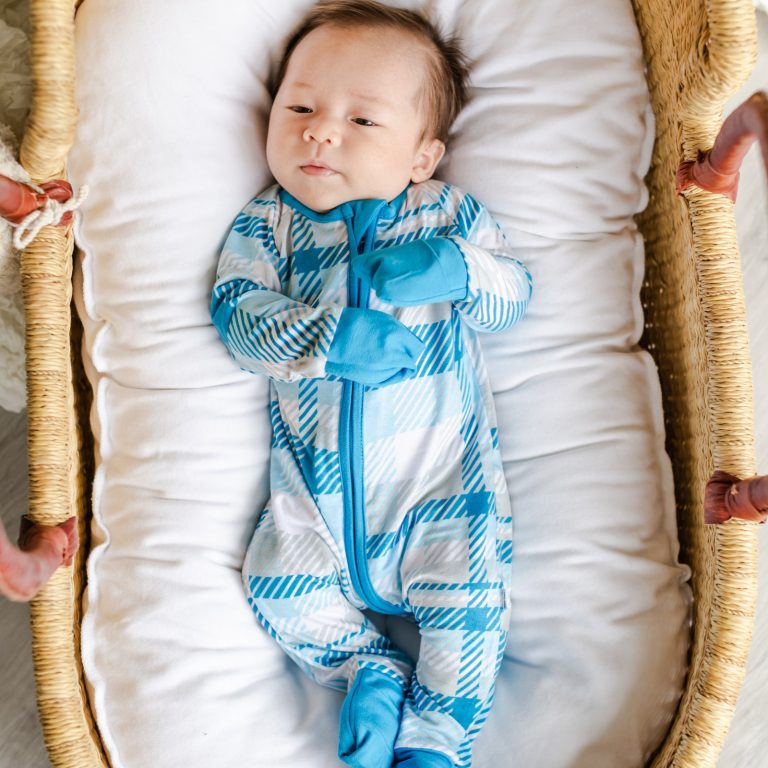 Little Sleepies Blueberry Plaid Bamboo Zippy Sleeper