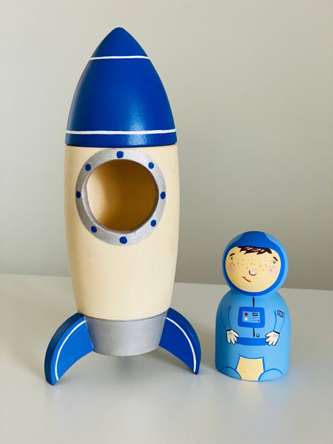 Dark Blue Rocket Ship with Astronaut from PoppyBaby Co