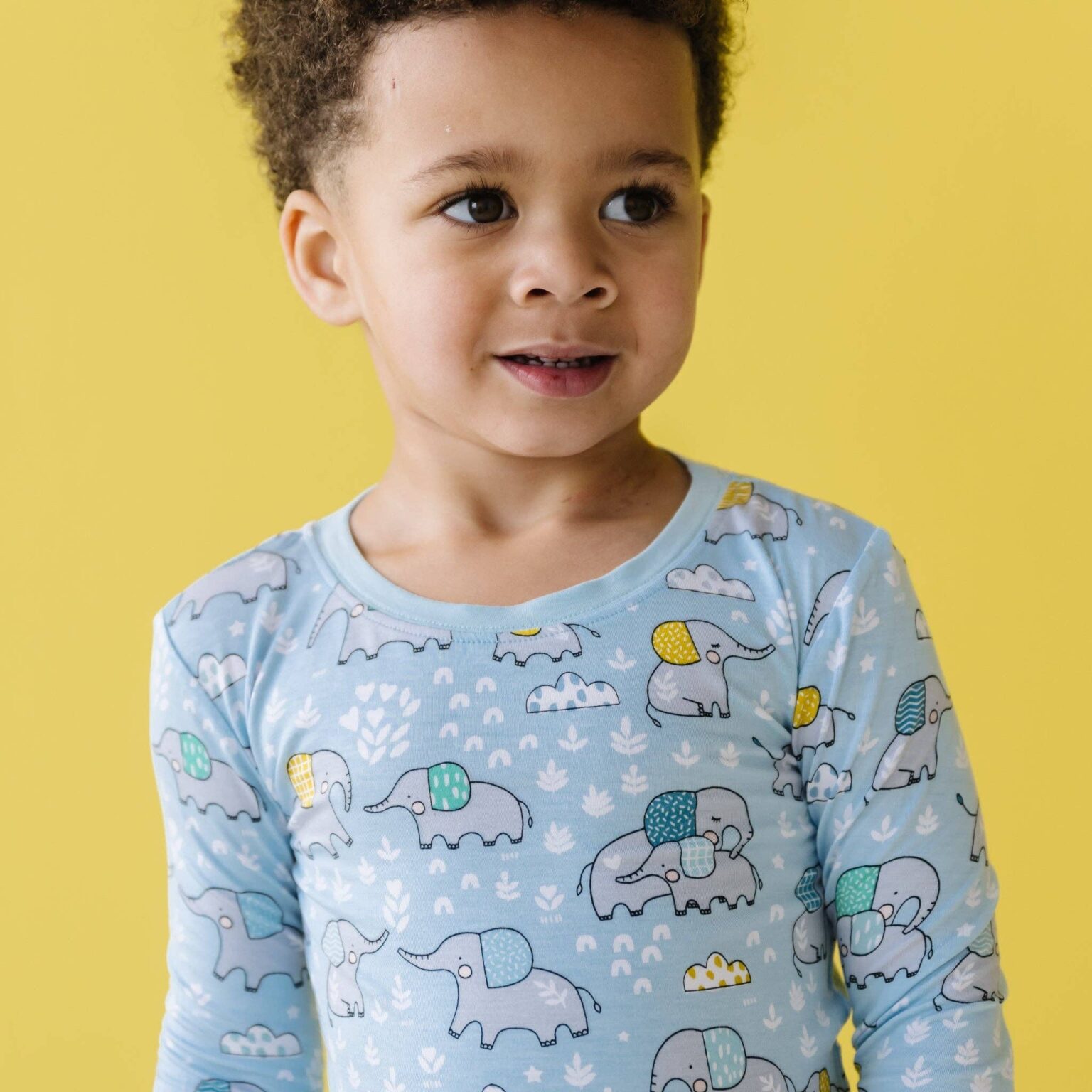Little Sleepies Blue Elephant Snuggles Two-Piece Bamboo Viscose Pajama Set