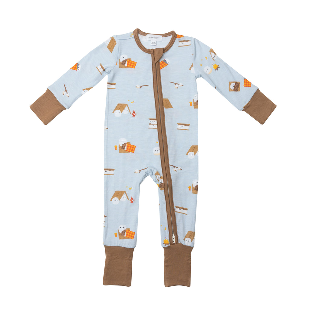 Angel Dear Smores Bamboo Viscose Zipper Romper Angel Dear Smores Bamboo Viscose Zipper Romper