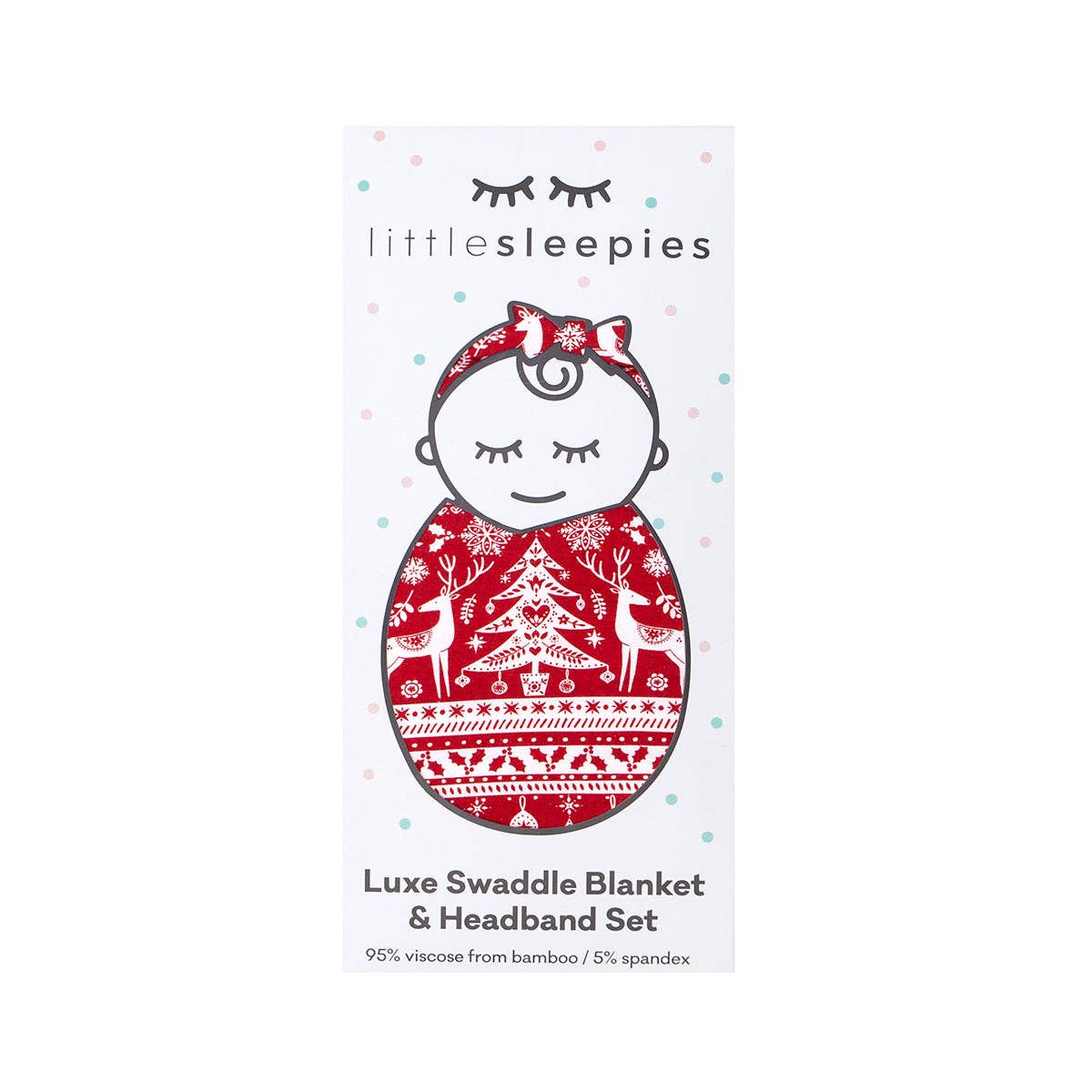 Little Sleepies Reindeer Cheer Bamboo Viscose Swaddle and Headband Set ...