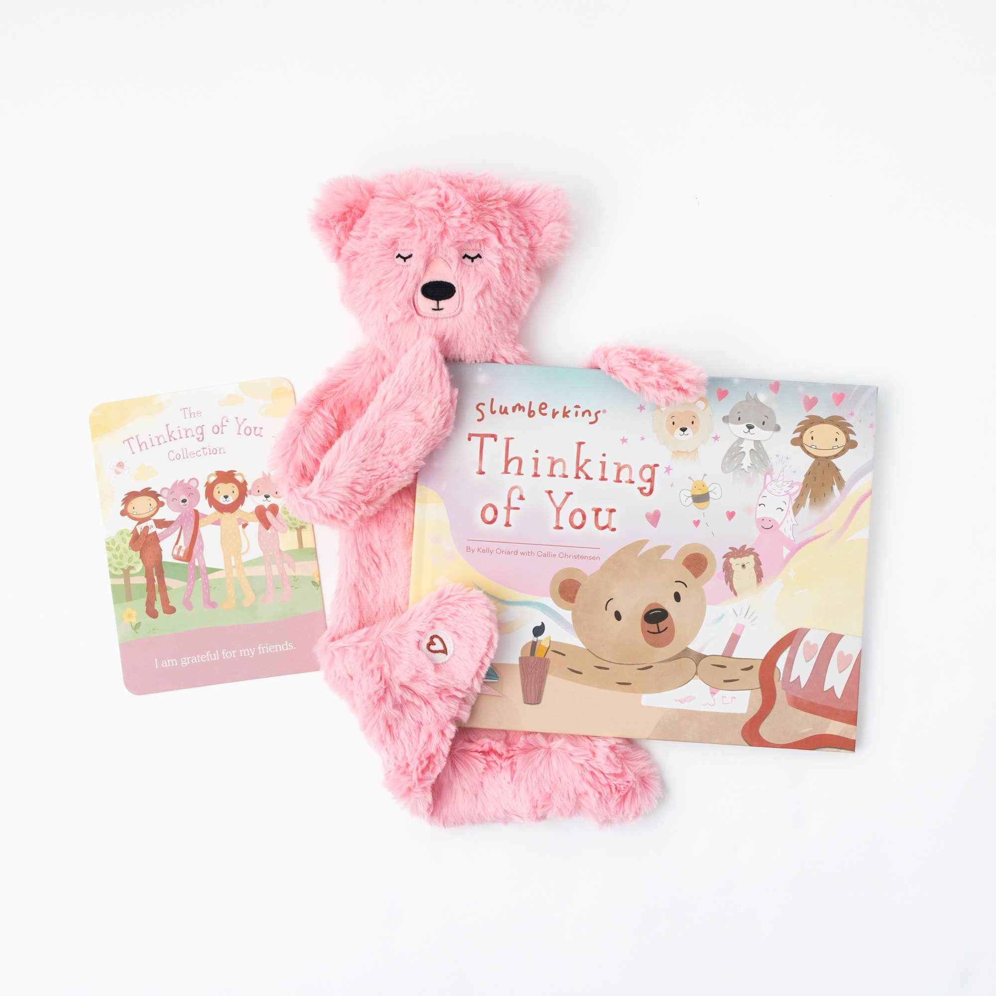 Slumberkins Peony Honey Bear Snuggler & Thinking of You Hardcover Book