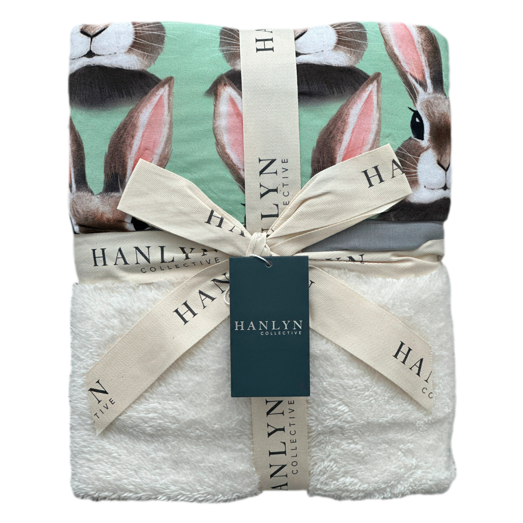 Hanlyn Collective Bunny Hop Bamboo Viscose Plush Kids Blanket