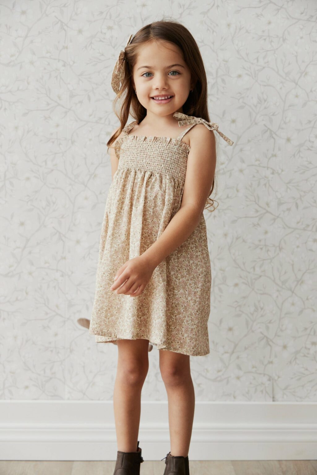 Jamie Kay Organic Cotton Eveleigh Dress in Chloe Floral Egret