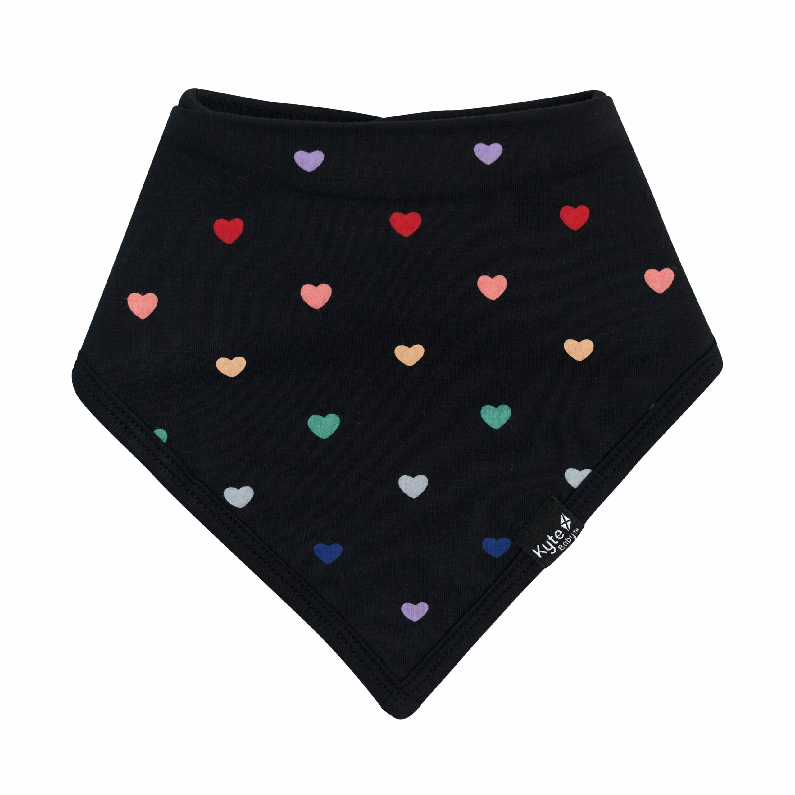 Kyte BABY Bib in Midnight Rainbow Heart
