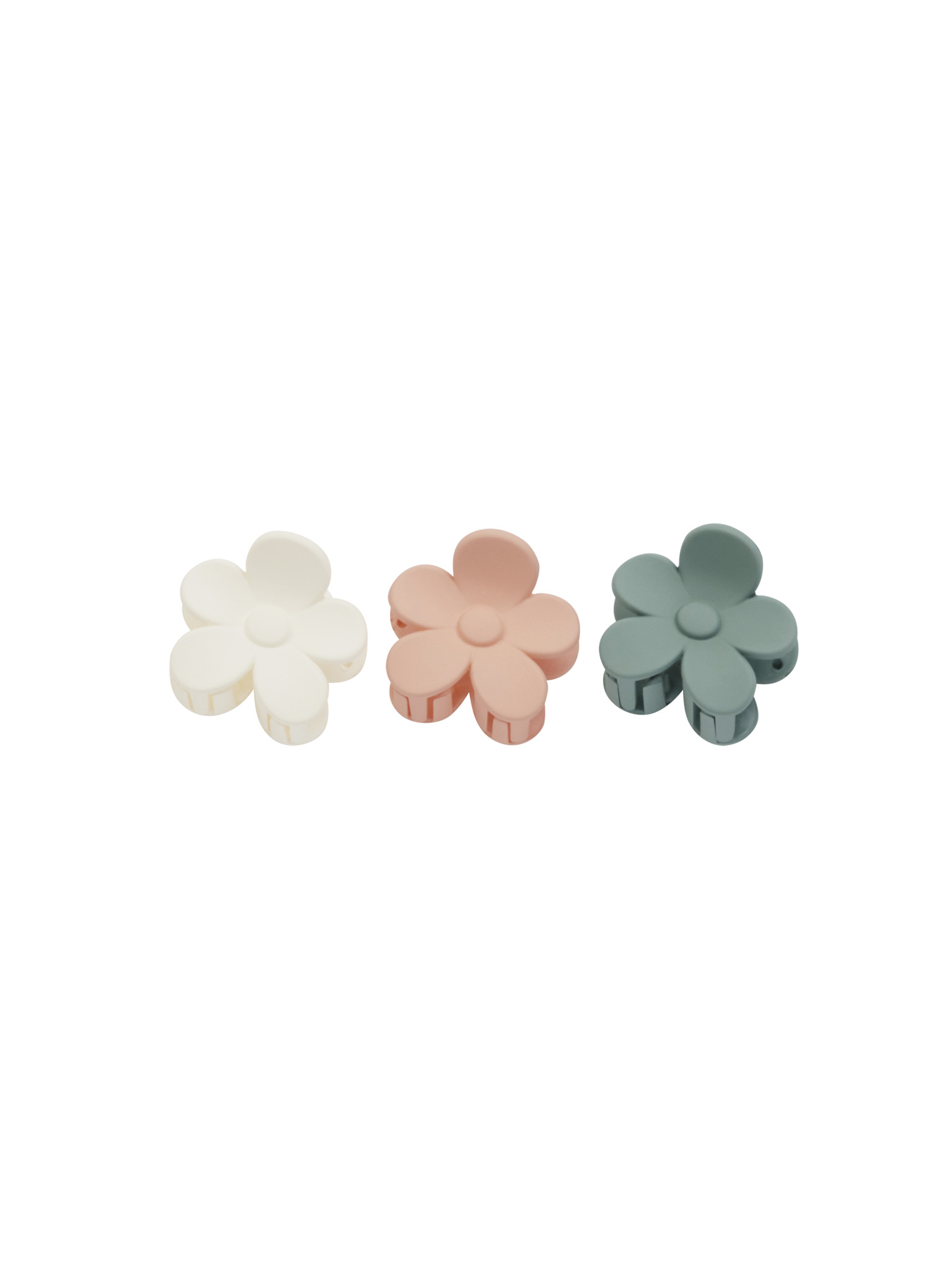 Rylee + Cru Flower Clip Set In Aqua, Ivory, Blush