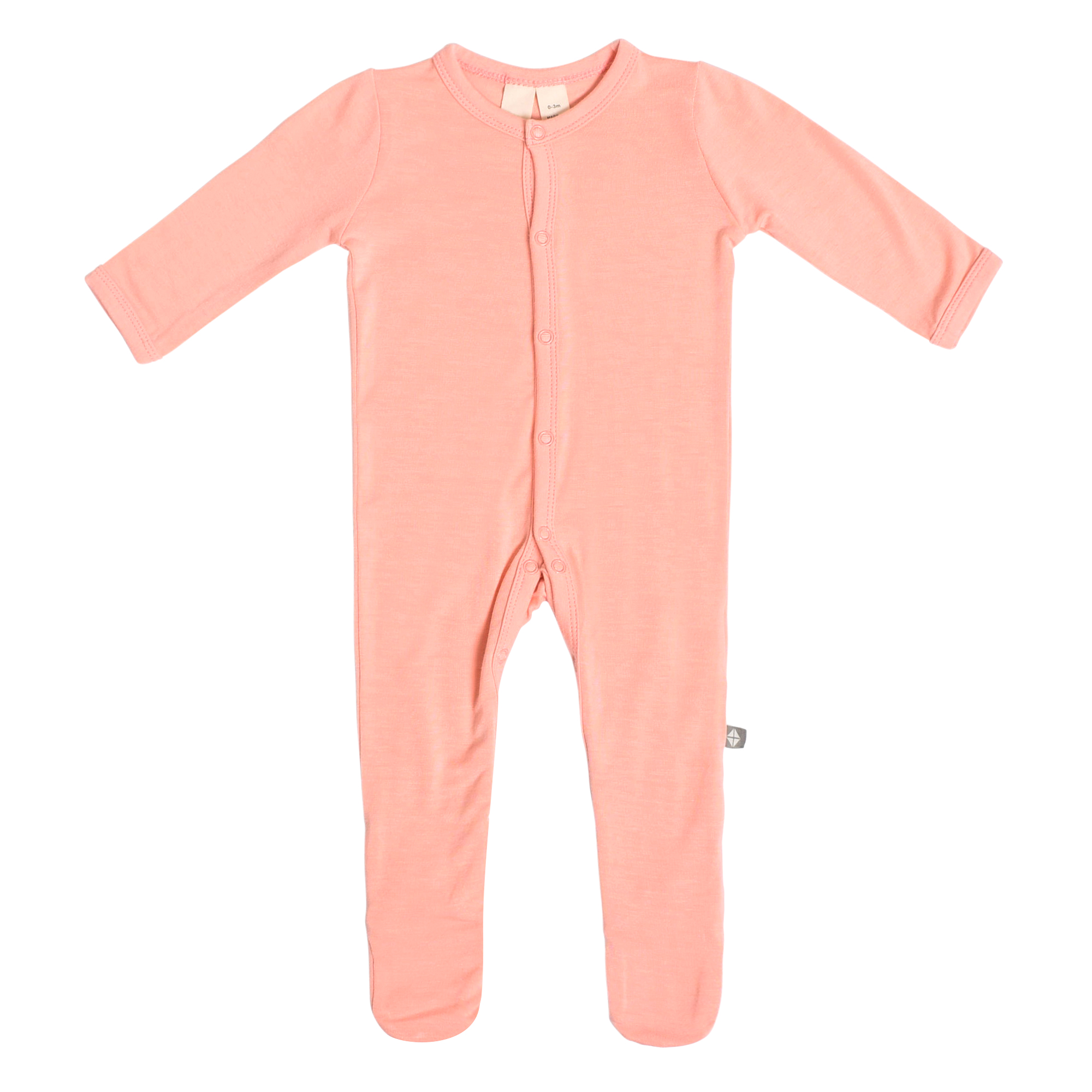 Kyte BABY Snap Footie in Peach