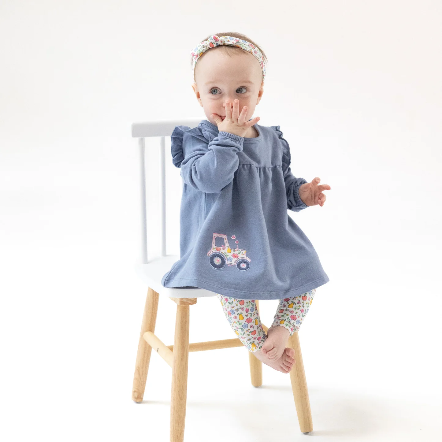 Angel Dear Fall Fruit Floral Ruffle Top French Terry Tunic and Bamboo ...